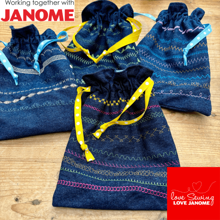 FREE : Janome Decorative Stitching Drawstring Bag (Sewing for Pleasure ...